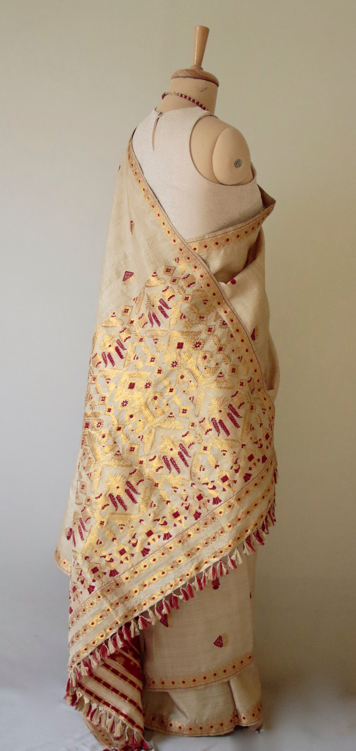 Handloom Traditional Design Muga Silk Saree From Assam , India - Etsy