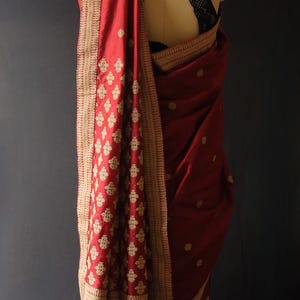 Deep Maroon Handloom Silk Saree From Assam , India - Etsy