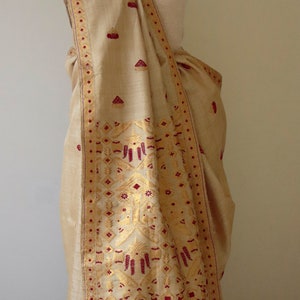Handloom Traditional Design Muga Silk Saree From Assam , India - Etsy
