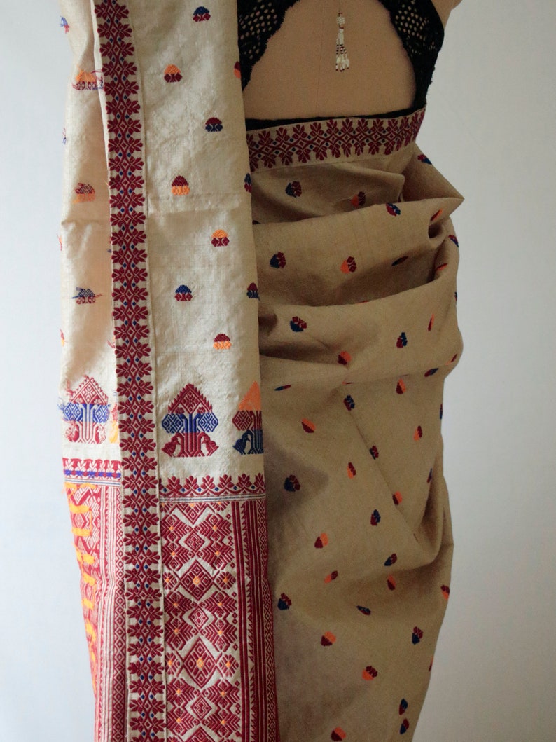 Handloom Classic Traditional Design Muga Silk Saree From Assam , India ...