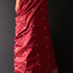 Deep Maroon Handloom Silk Saree From Assam , India - Etsy