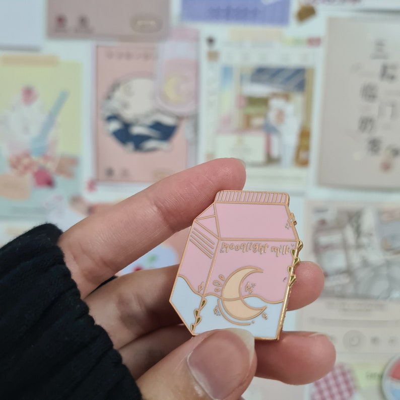 Milk Carton Enamel Pin Hard Enamel Pin Rose Gold Pin Music Etsy Uk