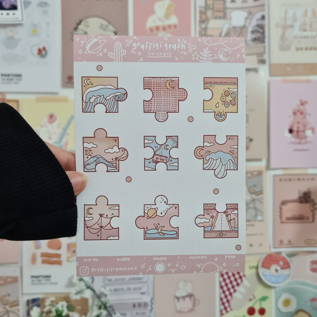Puzzle Pieces Sticker Sheet Stickers Journal Planner - Etsy