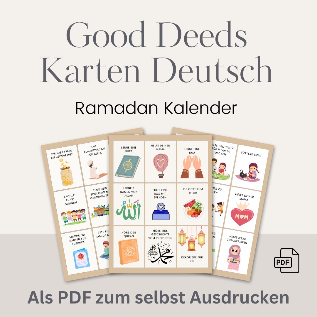 Ramadan Good Deeds Cards to Print Yourself Good Deed Cards German ...