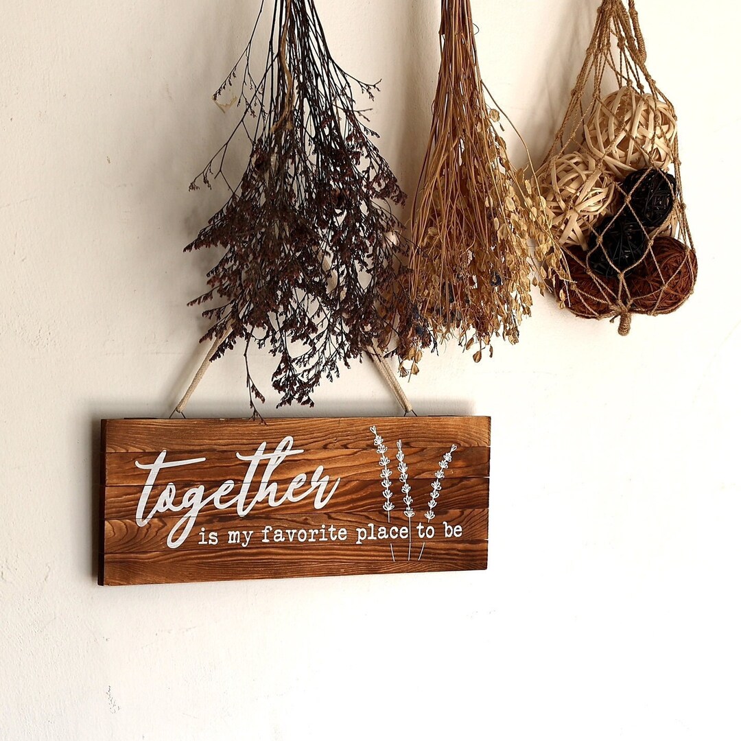 Rustic Wood Home Sign Together. Real Pallet Wood Sign for - Etsy