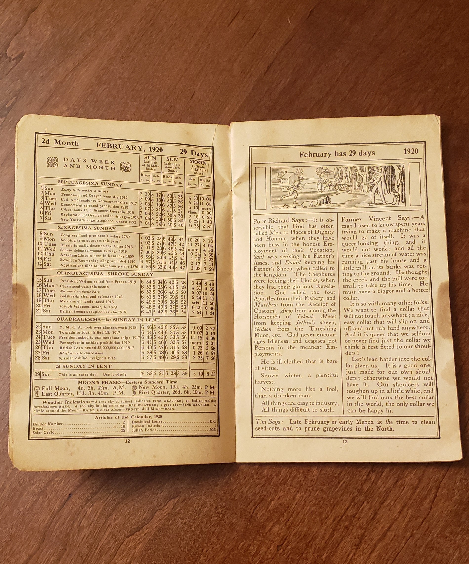 Poor Richard Almanac (revived) 1920 - Benjamin Franklin - Etsy UK