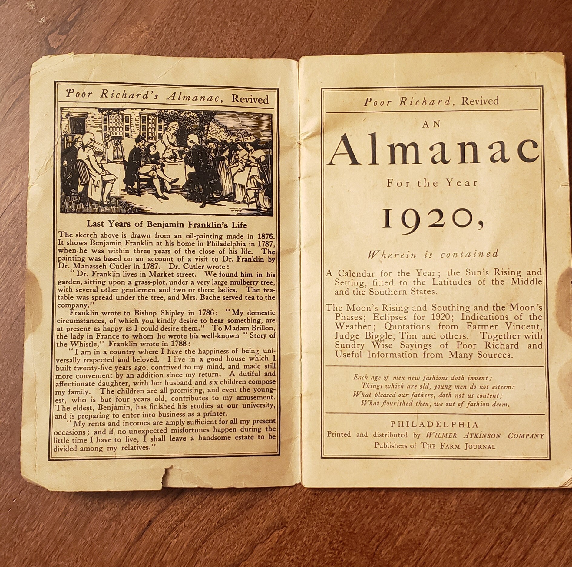 Poor Richard Almanac (revived) 1920 - Benjamin Franklin - Etsy