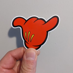 Disney Mickey Mouse Shaka Vinyl Sticker in White, Holographic, and ...