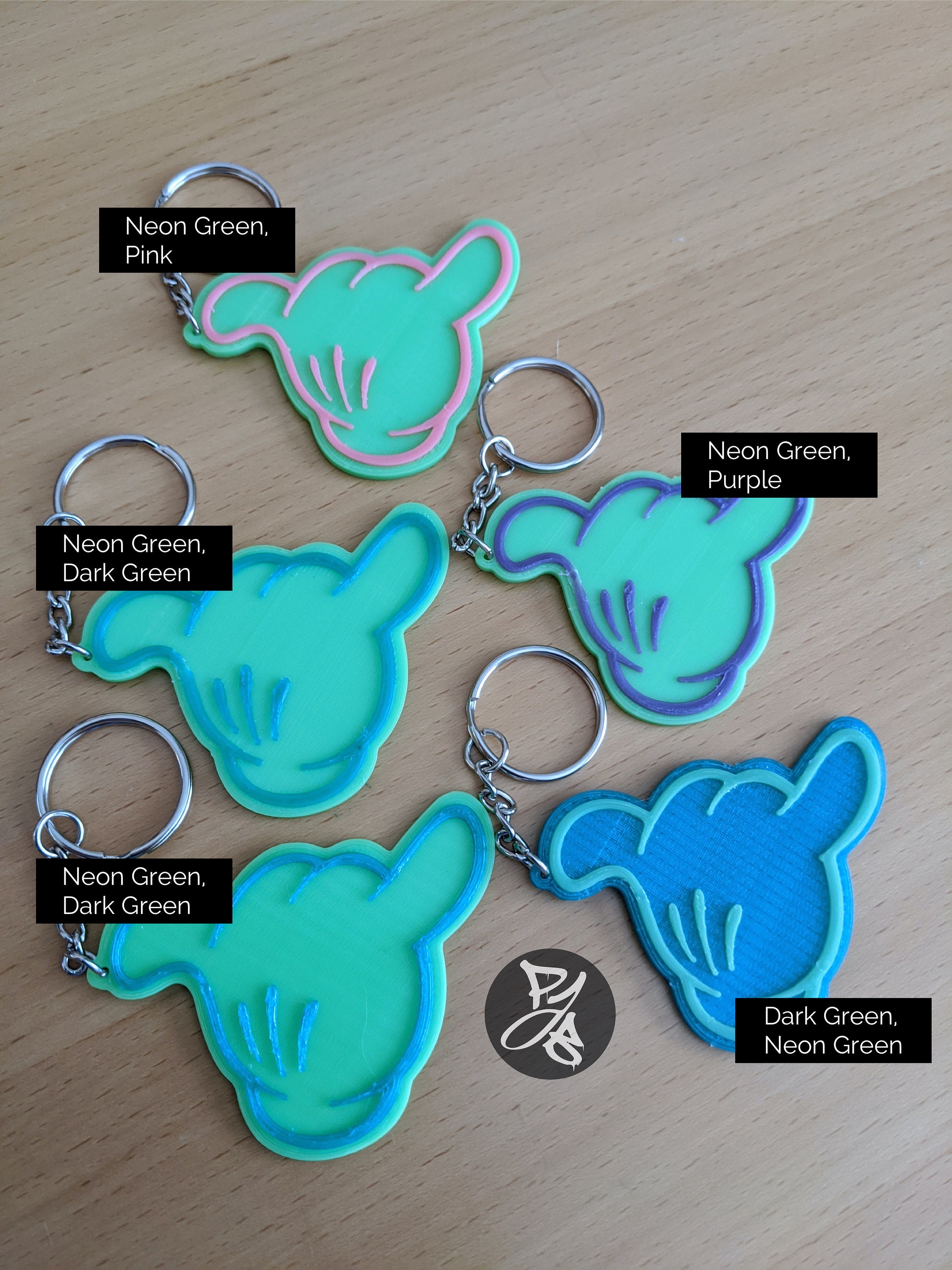 Disney Mickey Mouse Shaka 3d Printed Keychain - Etsy