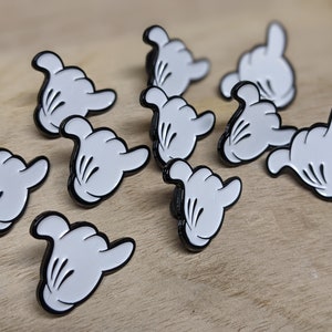 Mickey Mouse Shaka 1" Wide Soft Enamel Pin Badge for Shirts, Backpacks ...