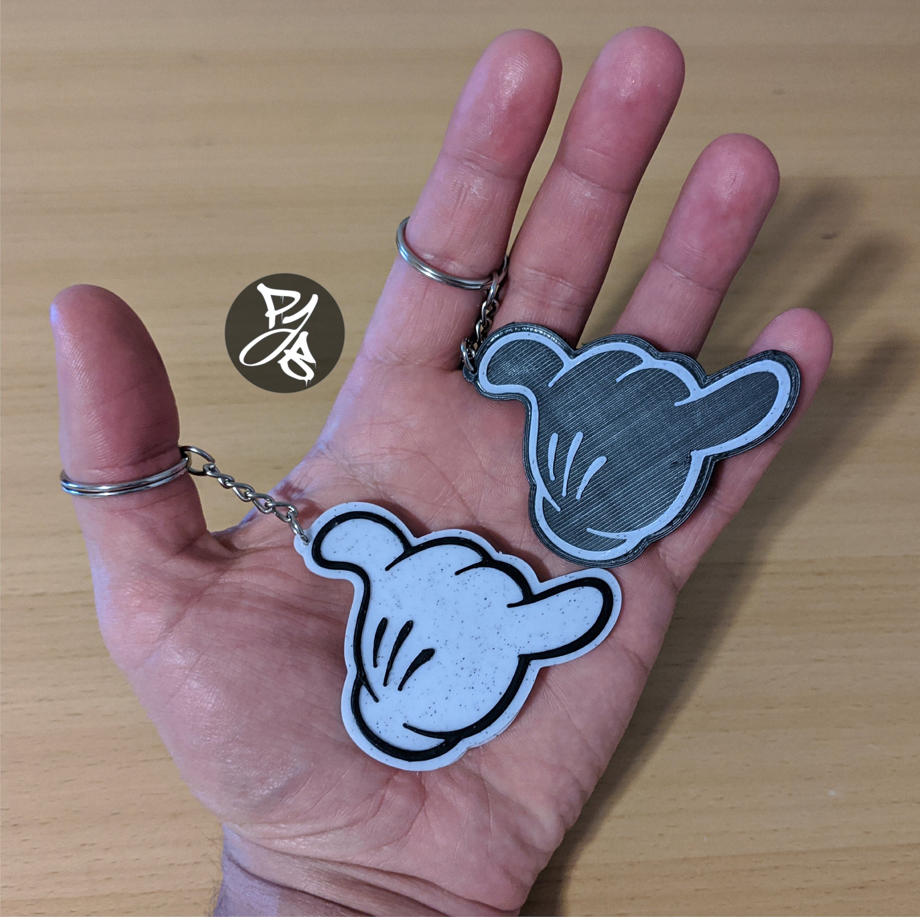 Disney Mickey Mouse Shaka 3d Printed Keychain - Etsy