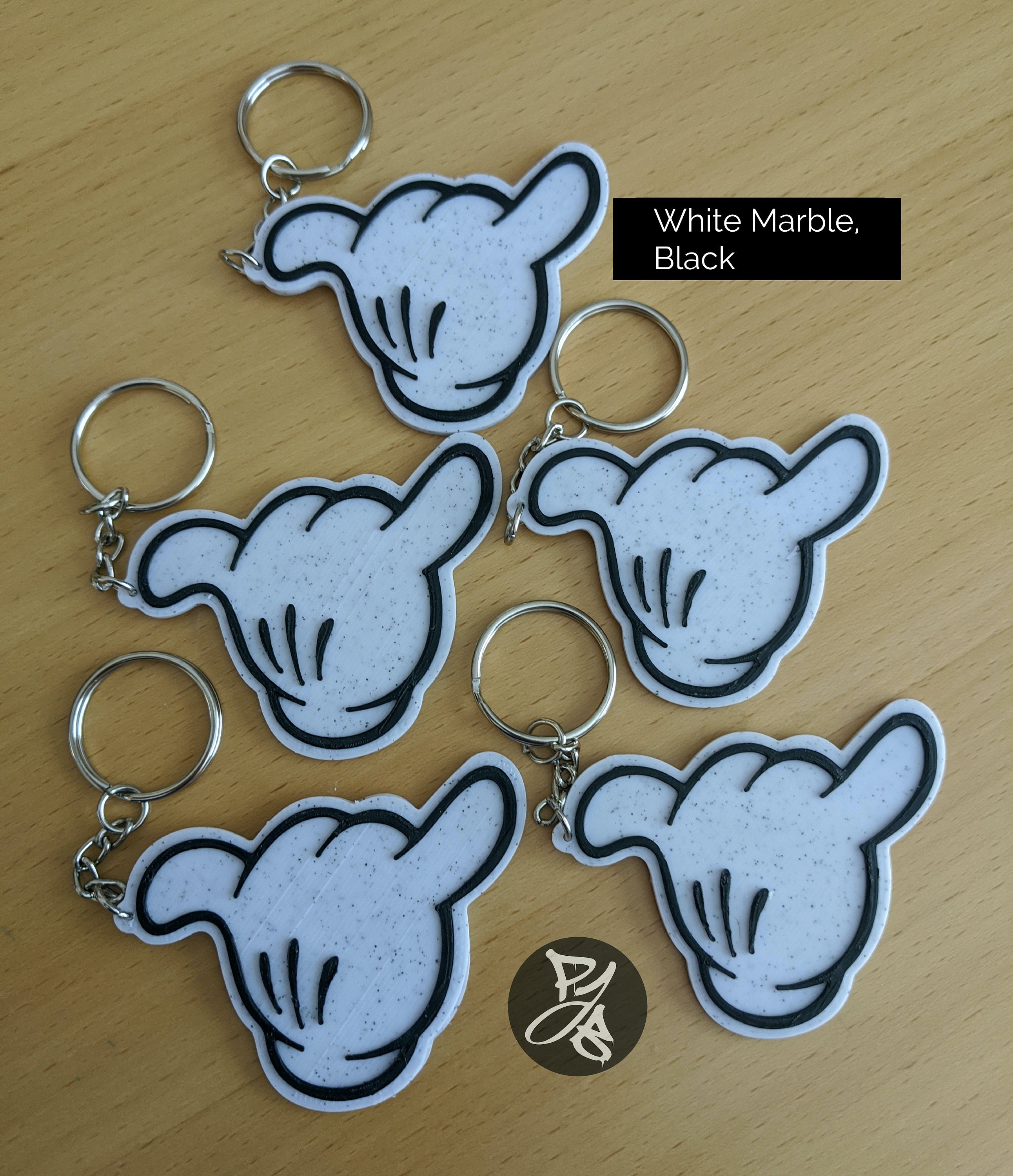 Disney Mickey Mouse Shaka 3d Printed Keychain - Etsy