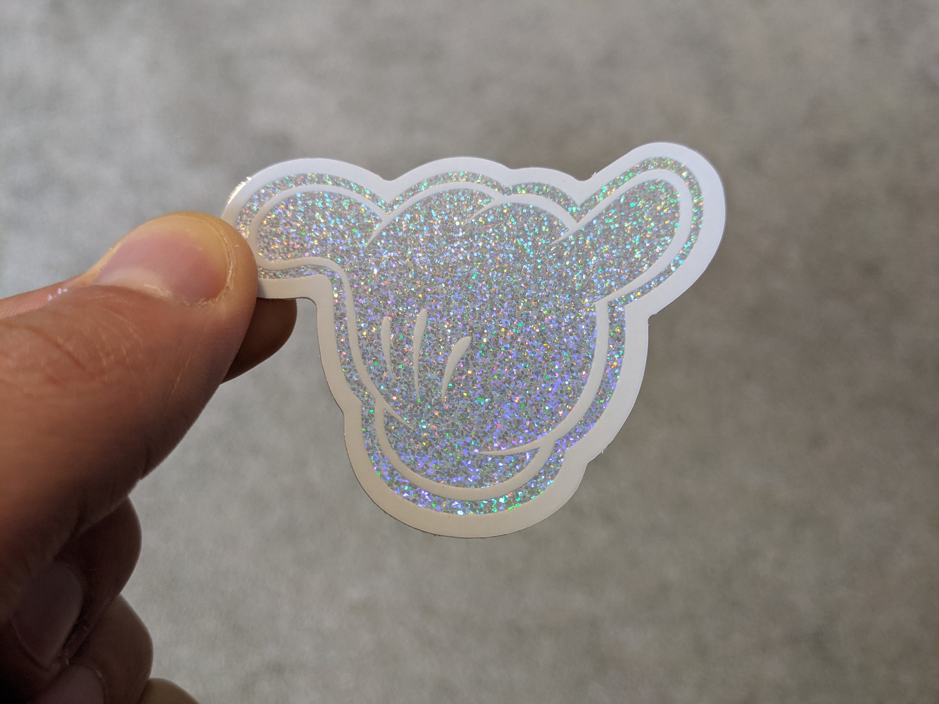 Disney Mickey Mouse Shaka Vinyl Sticker in White Holographic | Etsy