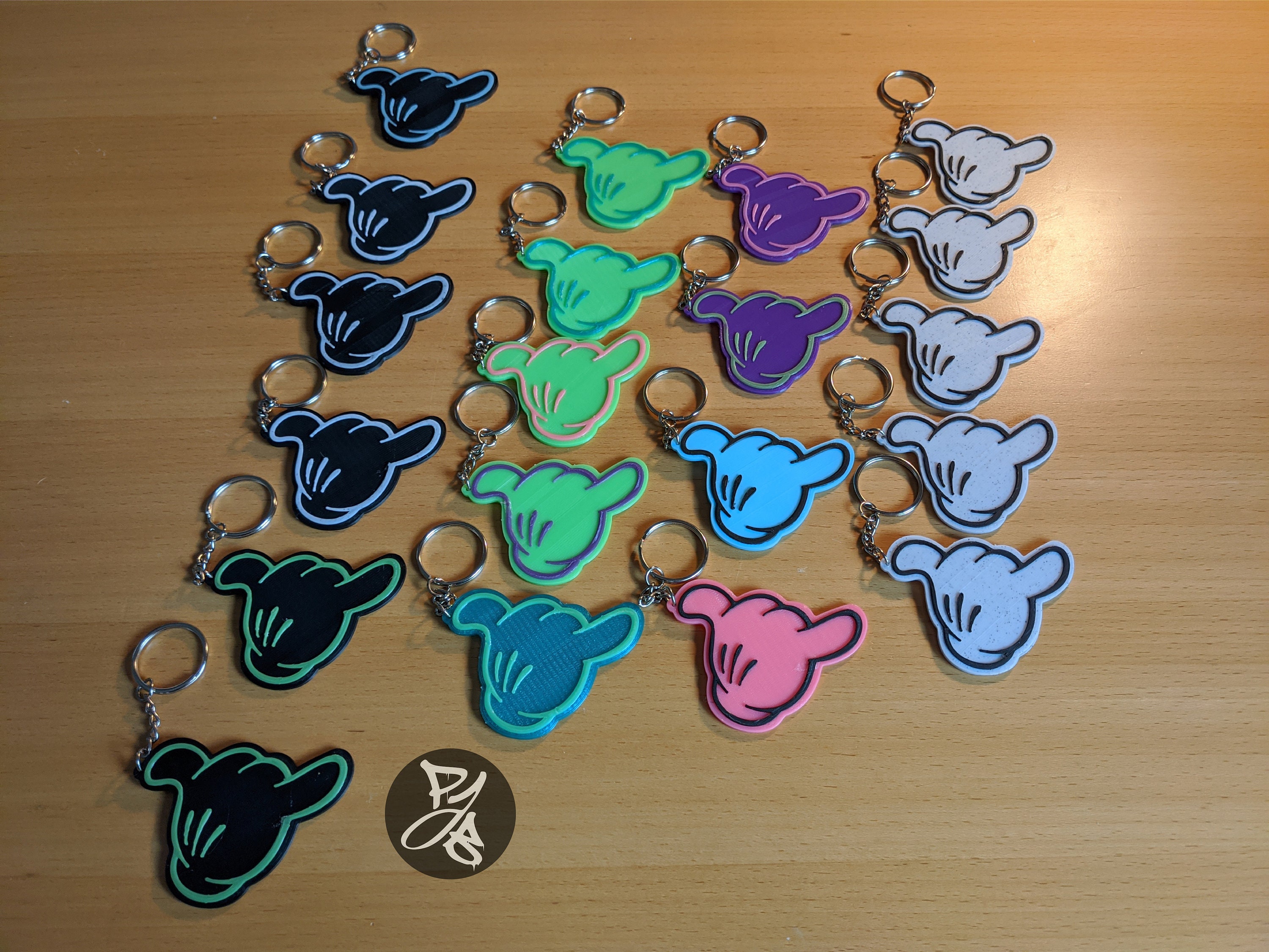 Disney Mickey Mouse Shaka 3d Printed Keychain - Etsy