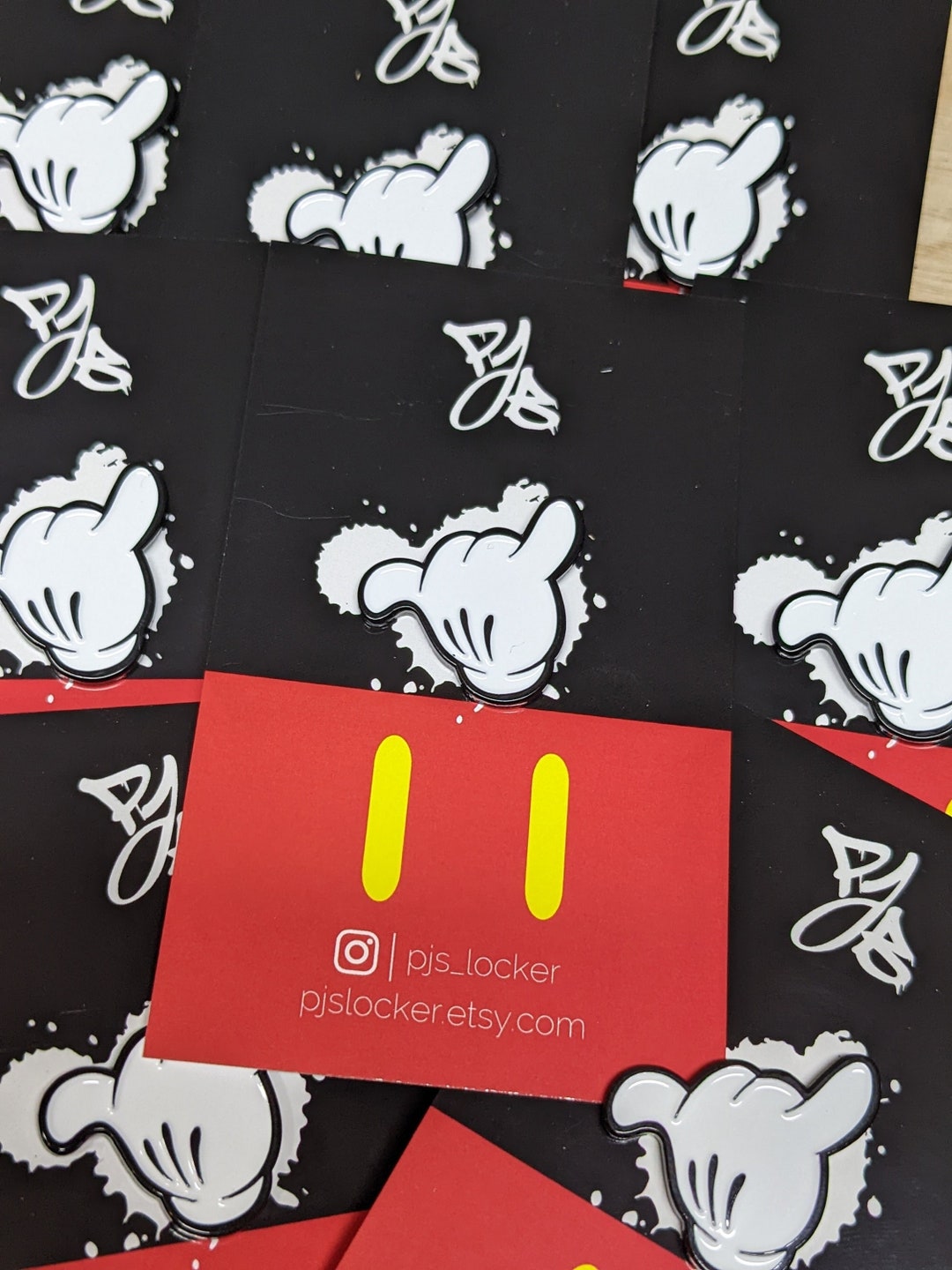 Mickey Mouse Shaka 1" Wide Soft Enamel Pin Badge for Shirts, Backpacks ...