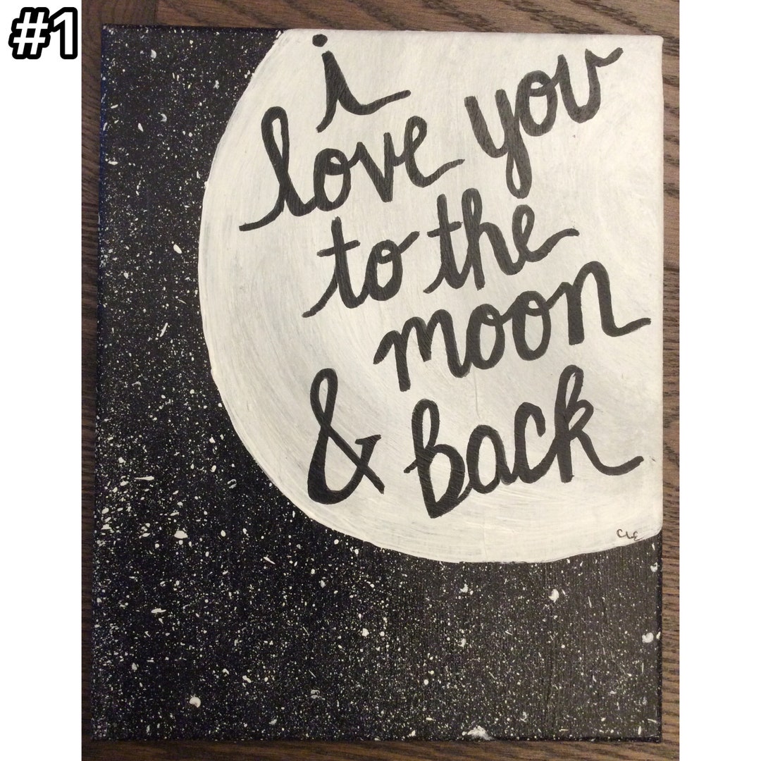 Inspirational Moon and Stars Quote Canvas Painting - Etsy