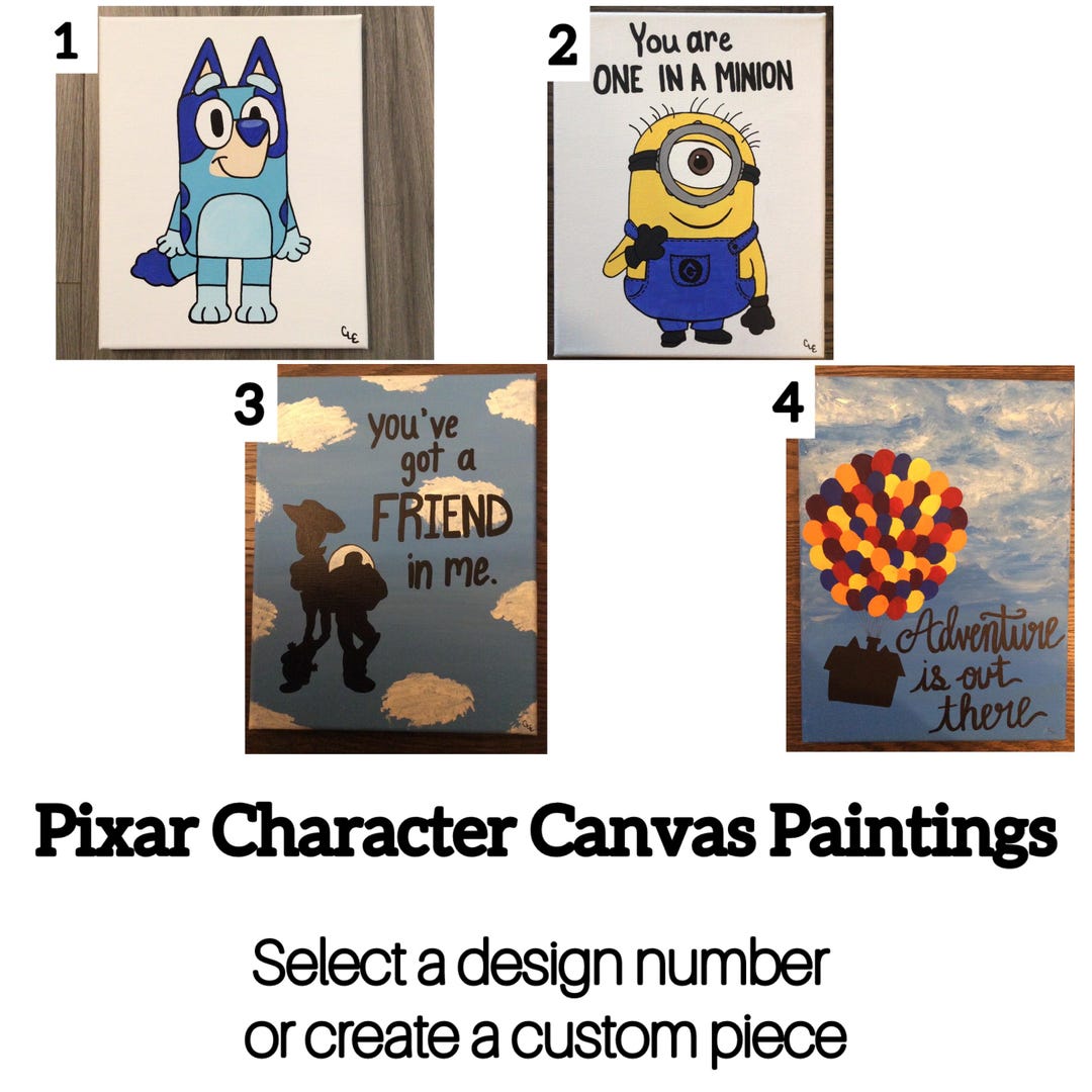 Pixar Character Canvas Painting - Etsy