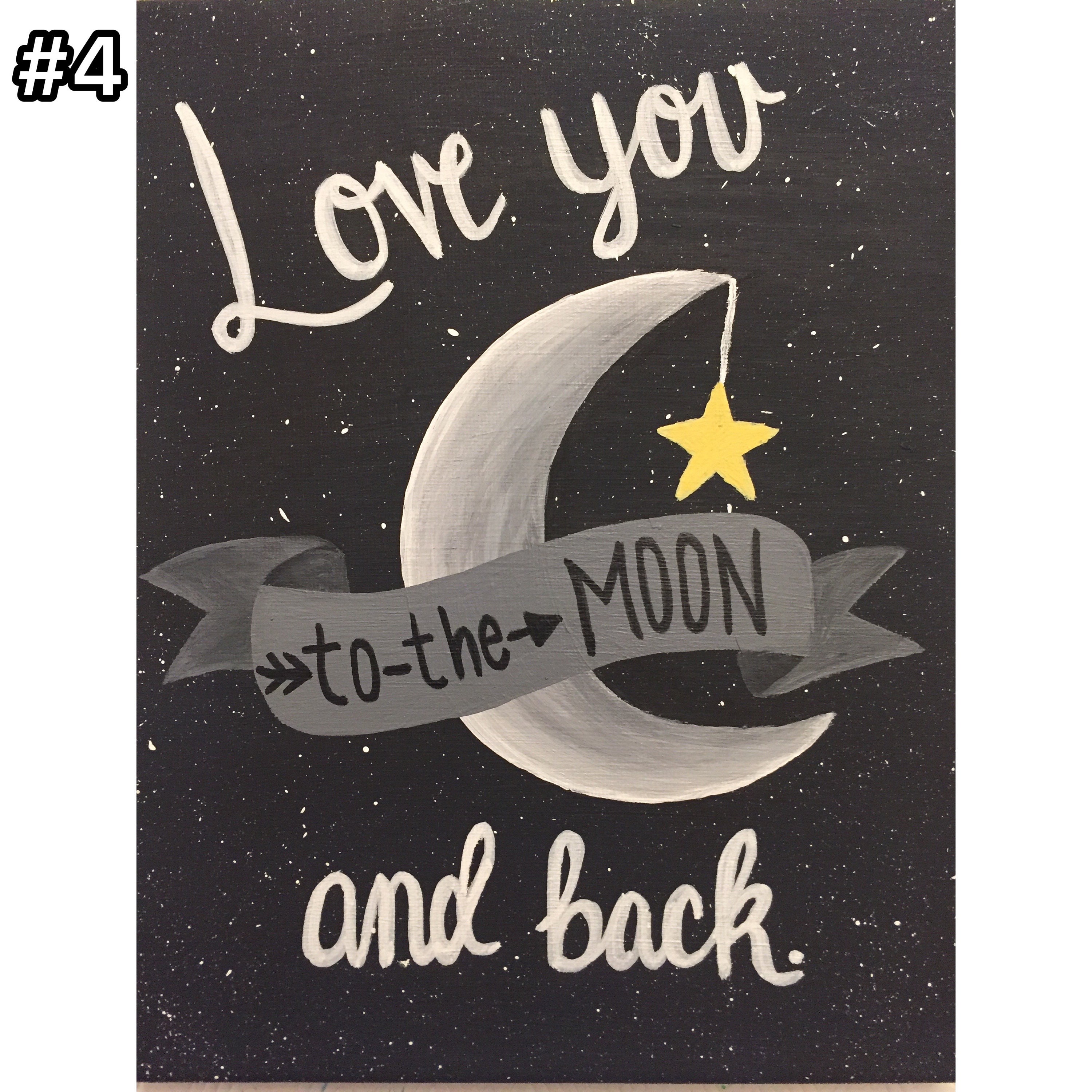 Inspirational Moon and Stars Quote Canvas Painting - Etsy
