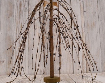 Primitive Burgundy Pip Berry Willow Tree 12 Country Home Decor - Etsy