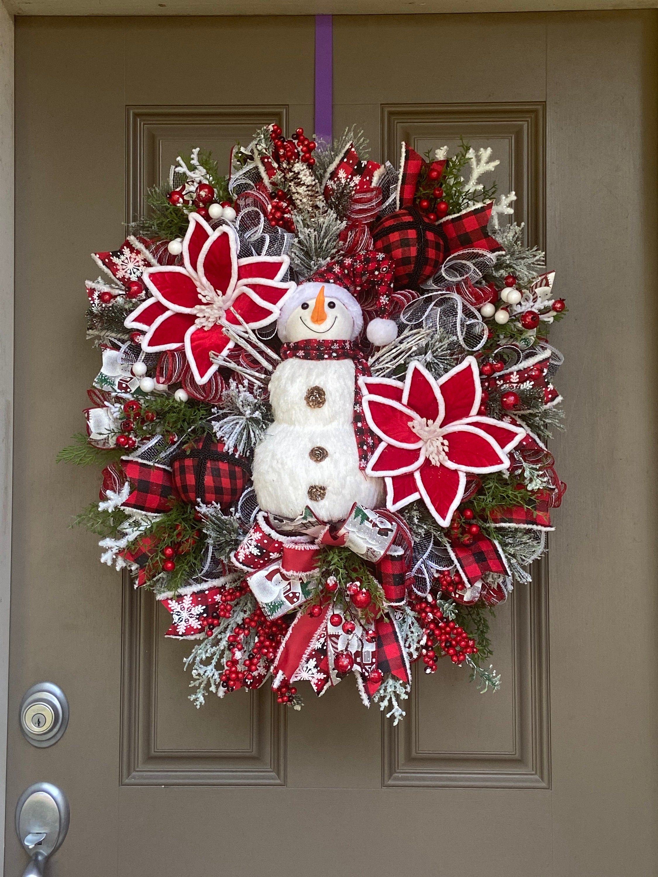Snowman Wreath, Winter Wreath, Holiday Wreath, Snowman Front Door ...