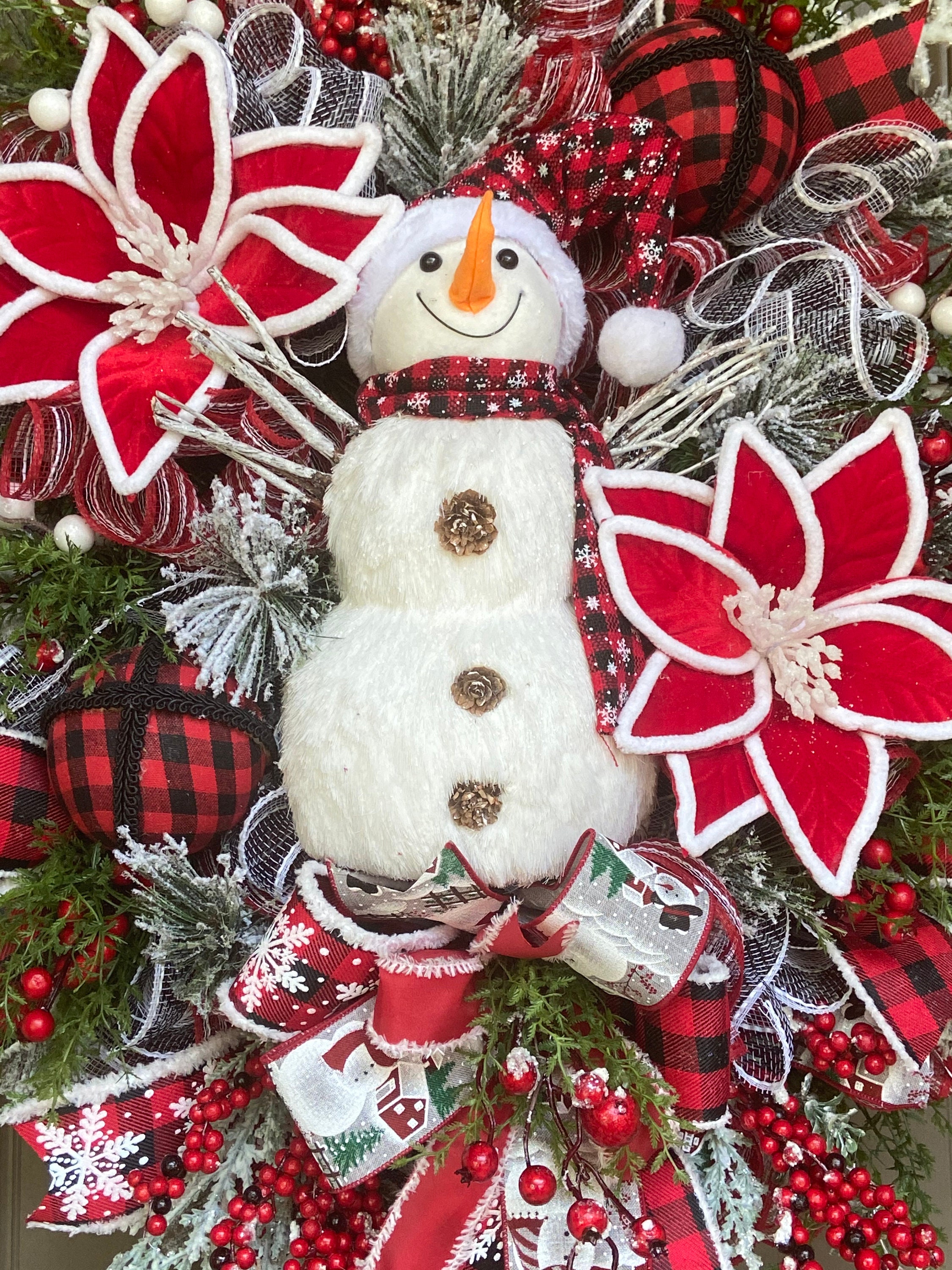 Snowman Wreath, Winter Wreath, Holiday Wreath, Snowman Front Door ...