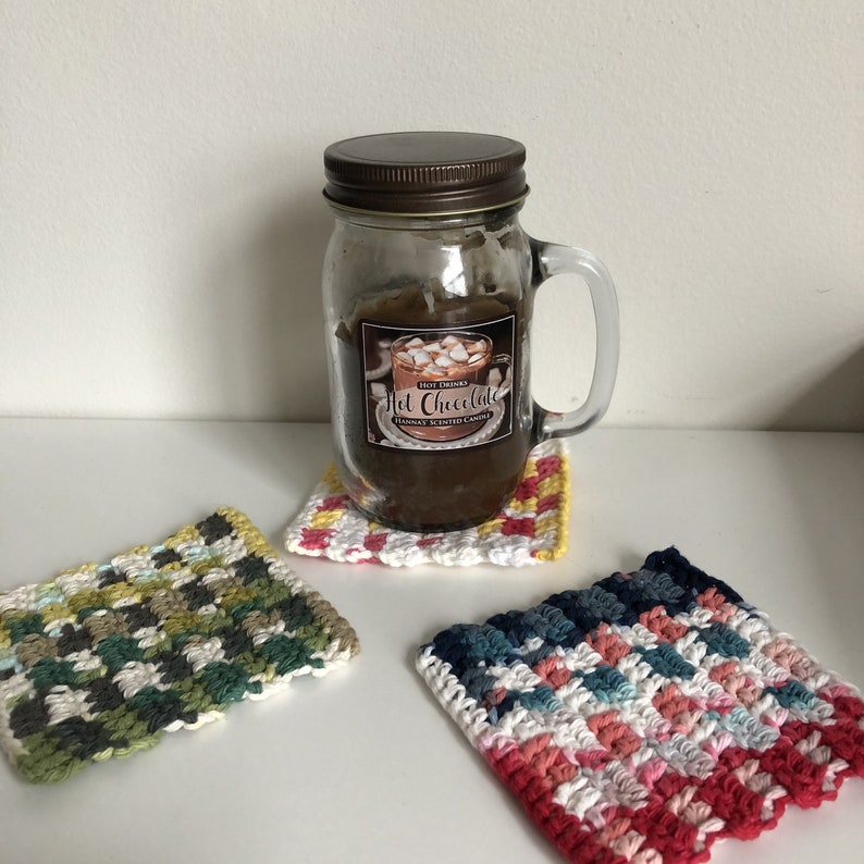 Crochet PDF Pattern Abstract Checkered Coasters - Etsy