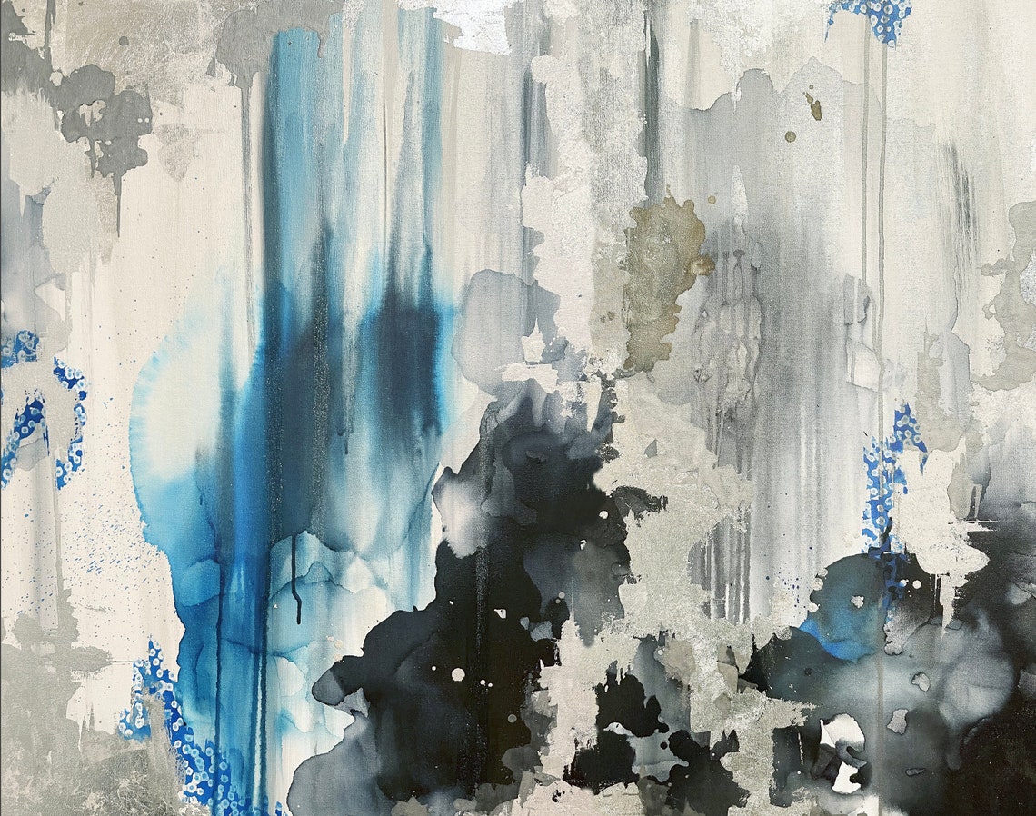 Siberian Sea Wall Mural, Removable Wall Mural, Blue and Silver Art ...