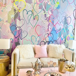 Heart Flutter Wall Mural, Removable Wallpaper, Wallpaper, Nursery Wall ...