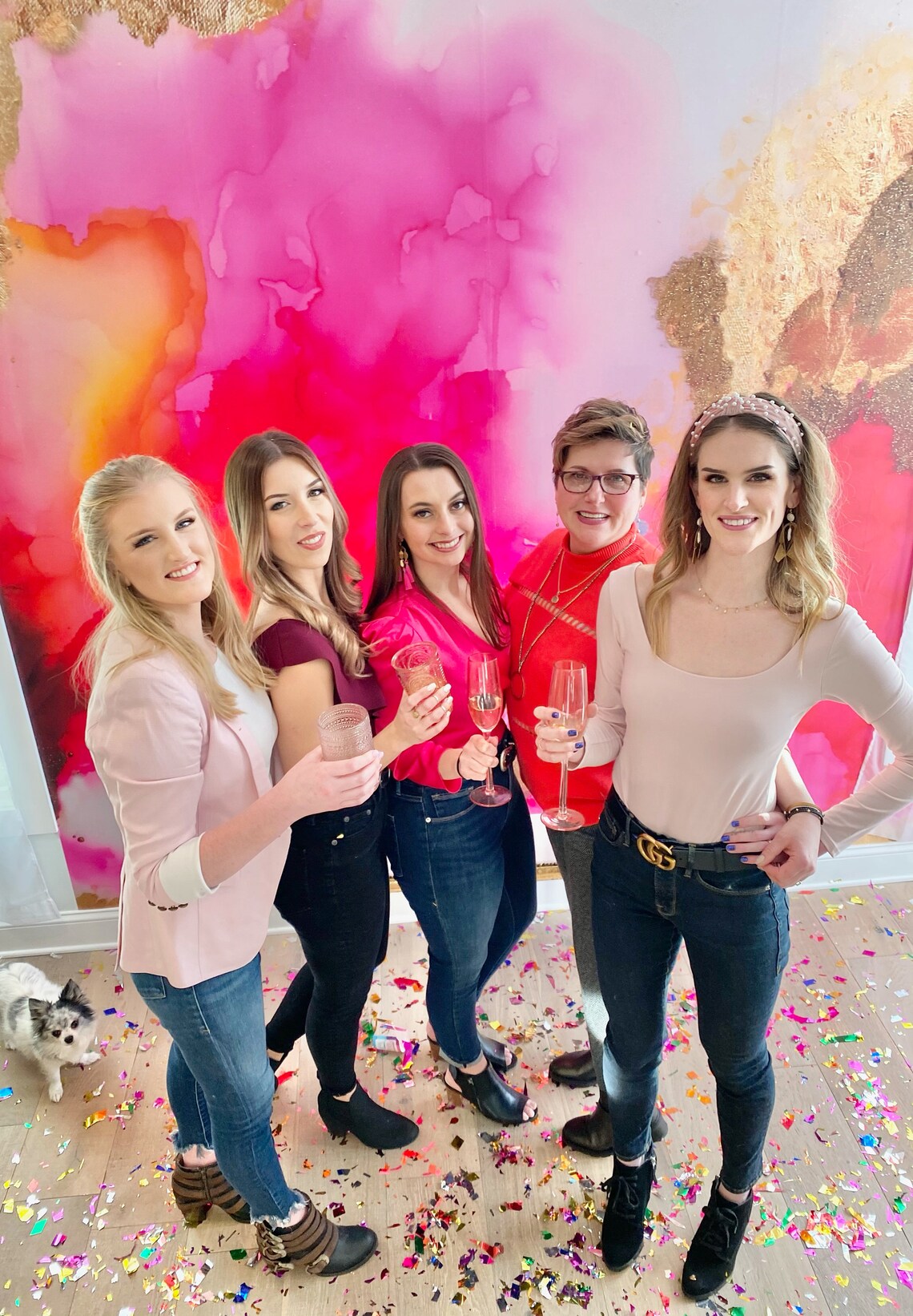 Sugar Coral Wall Mural Pink Abstract Art Hand Painted Wall | Etsy