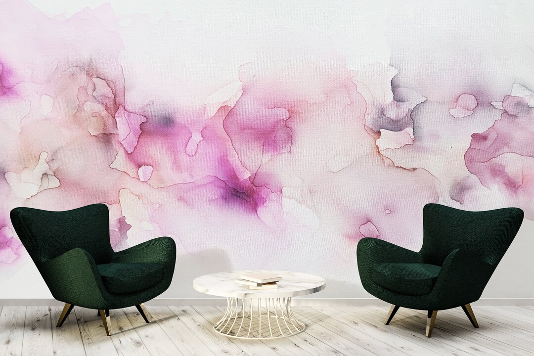 Tradewinds Removable Wall Mural, Pink Wall Mural, Pink Wallpaper ...