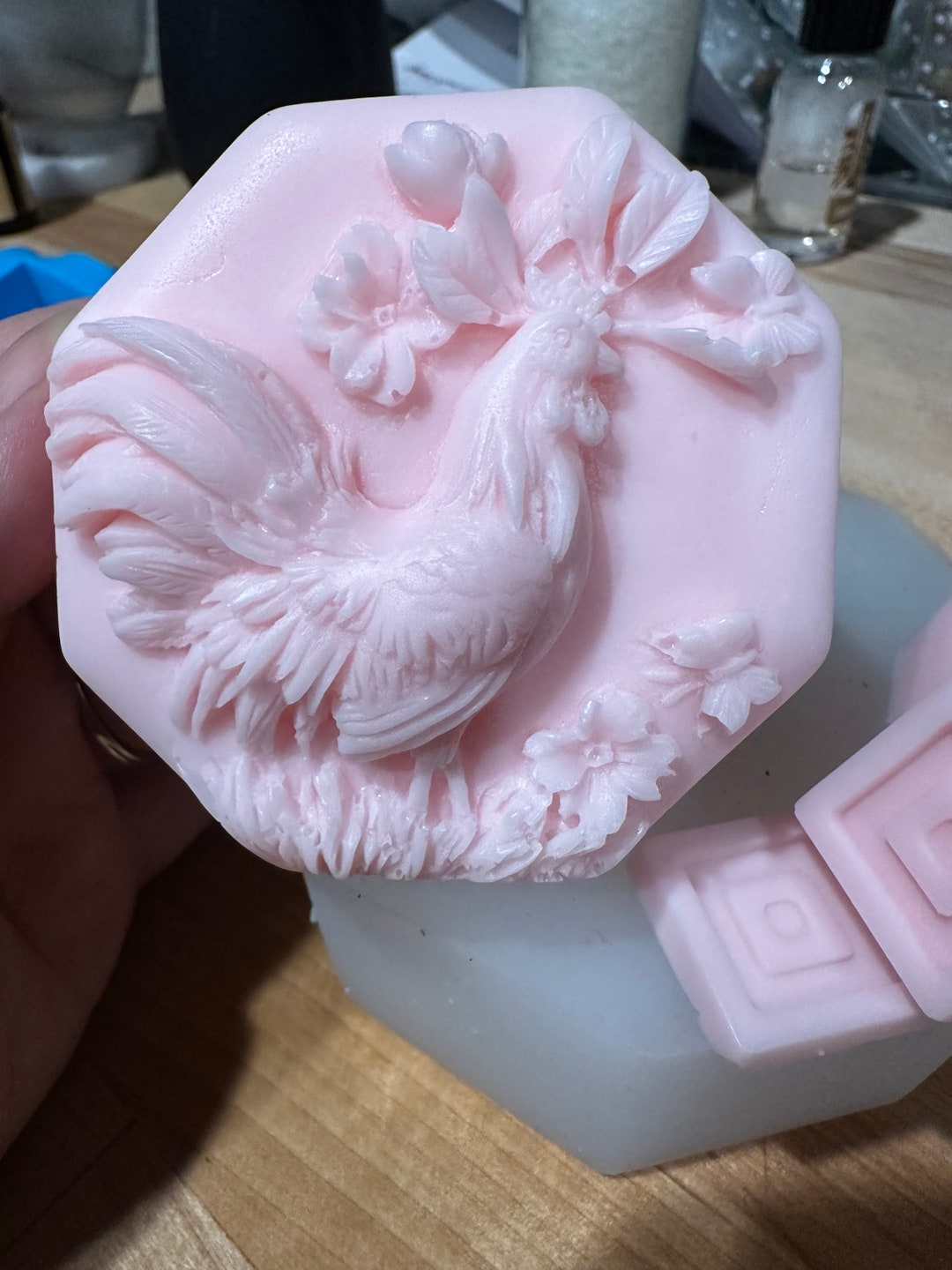 Fruity and Floral Chicken Imprinted Soap - Etsy