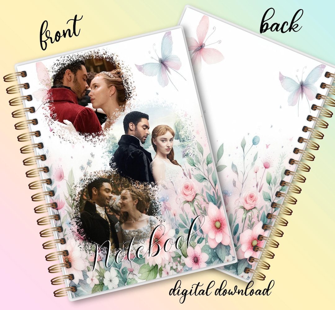 Bridgerton Inspired Notebook Cover Digital, Png Design Sublimation ...