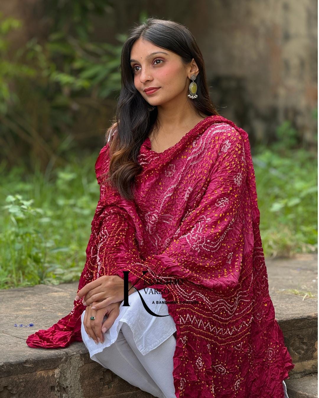 Pink Rani Chandrokhani Bandhani Dupatta - Pure Gaji Silk, Handcrafted ...
