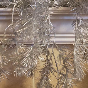 Showroom Sample Artificial Faux Metallic Silver Long Pine - Etsy