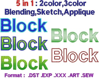 Block Applique Font Embroidery Designs Machine Embroidery - Etsy