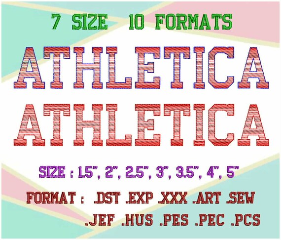 Athletica Sketch Embroidery Font Machine Embroidery Designs - Etsy