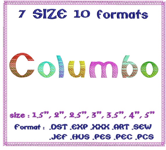 Columbo Blending Embroidery Fonts Machine Embroidery Designs - Etsy