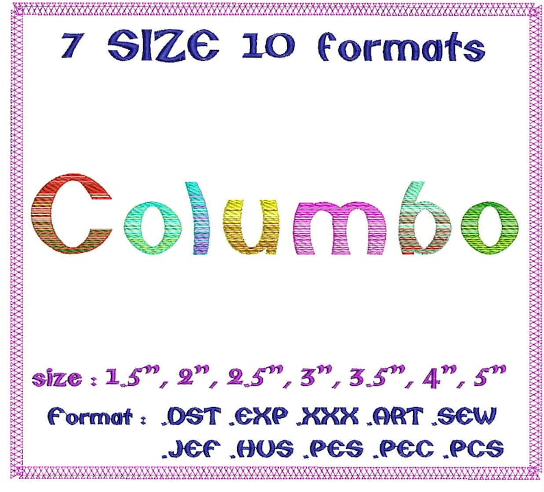 Columbo Blending Embroidery Fonts Machine Embroidery Designs - Etsy
