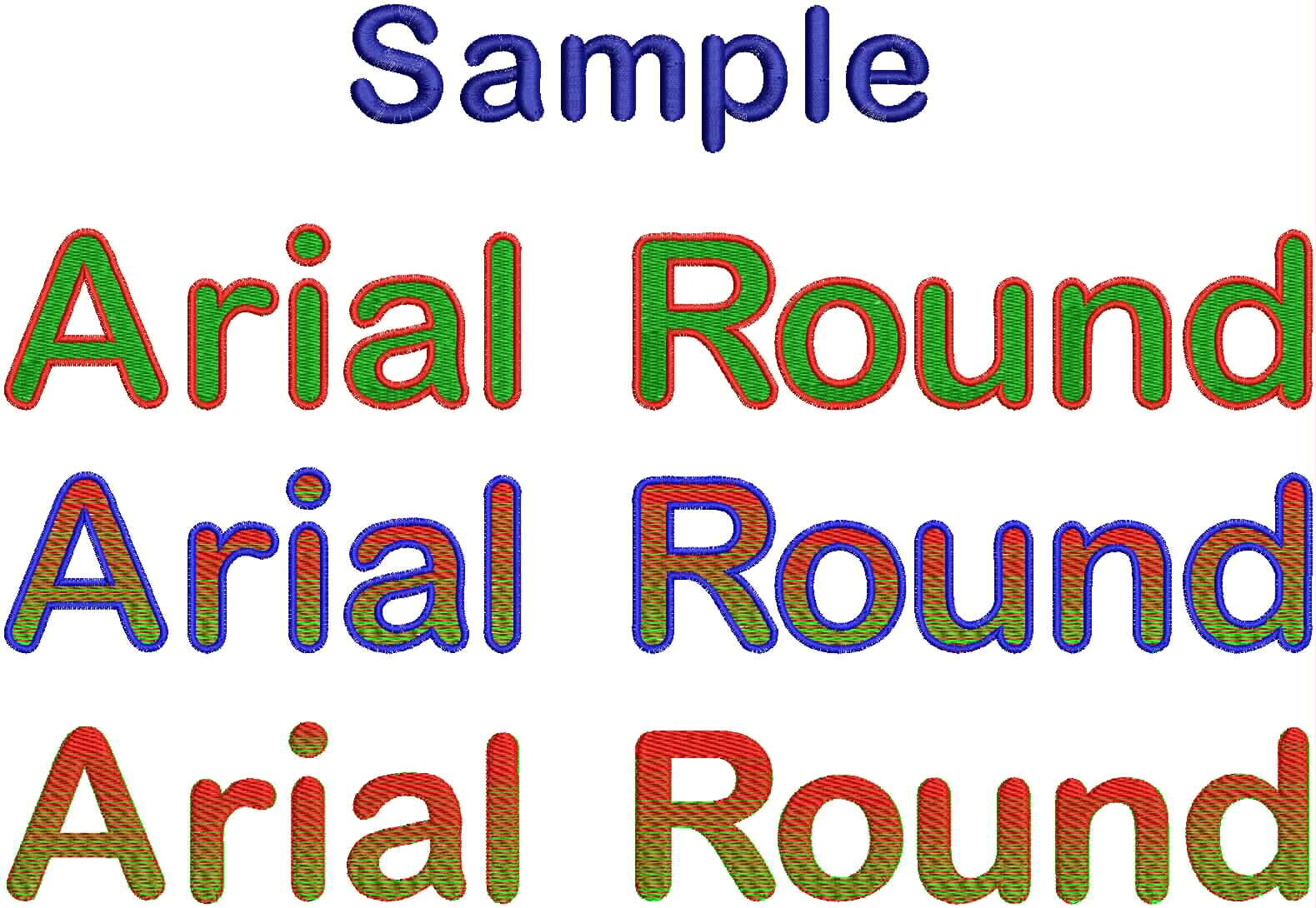Arial Round 2 Colorfillsatin Embroidery Fonts Machine | Etsy