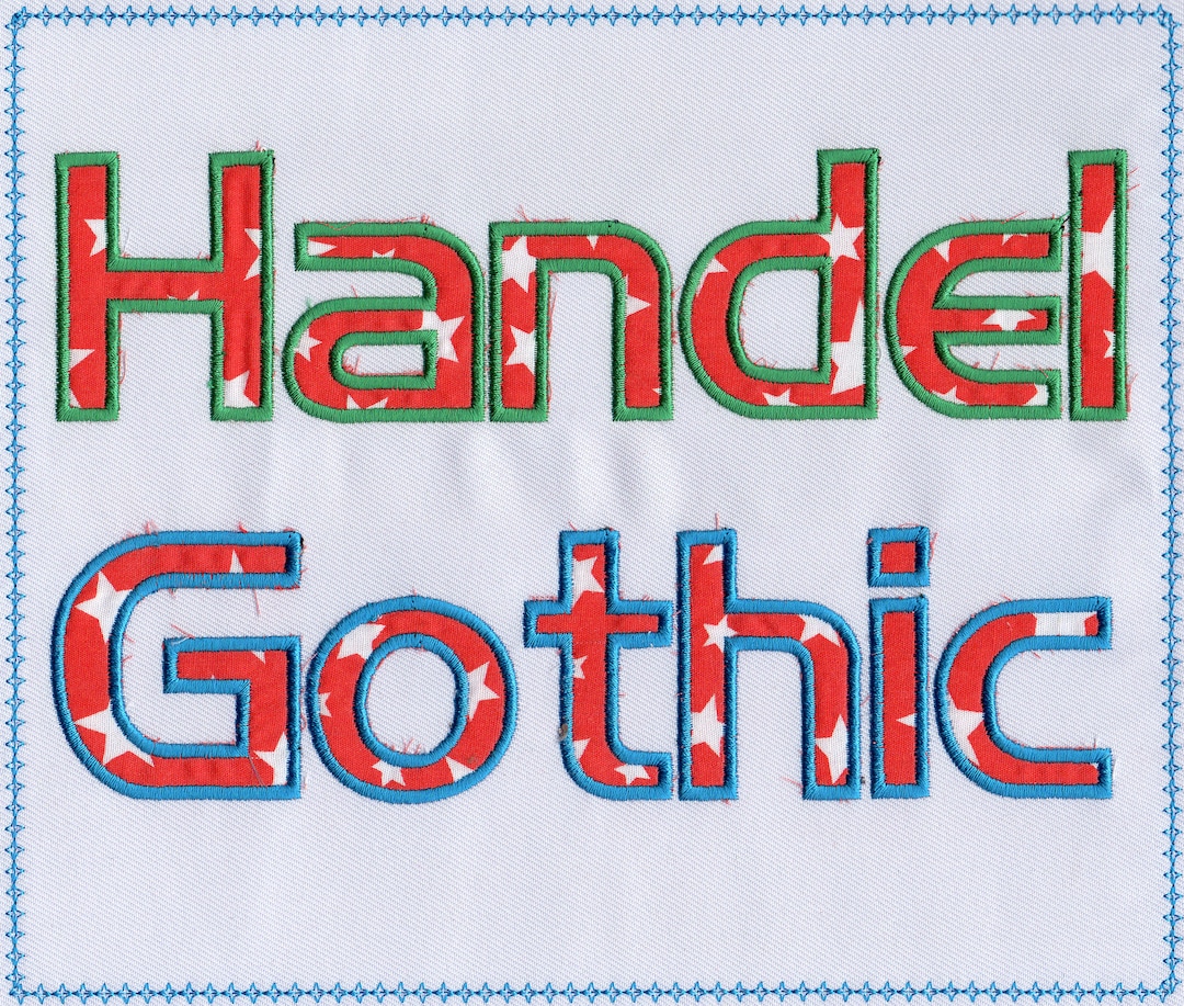 Handel Gothic Applique Font Embroidery Designs Machine Embroidery ...