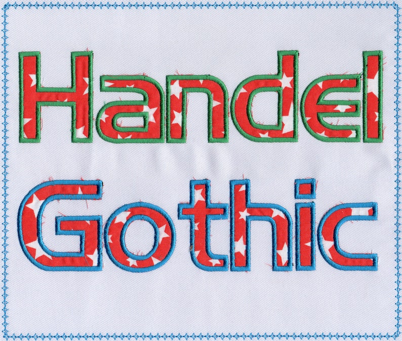 Handel Gothic Applique Font Embroidery Designs Machine - Etsy