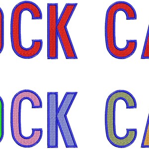 Block Caps 2 Color(fill+satin) Embroidery Fonts Machine Embroidery ...