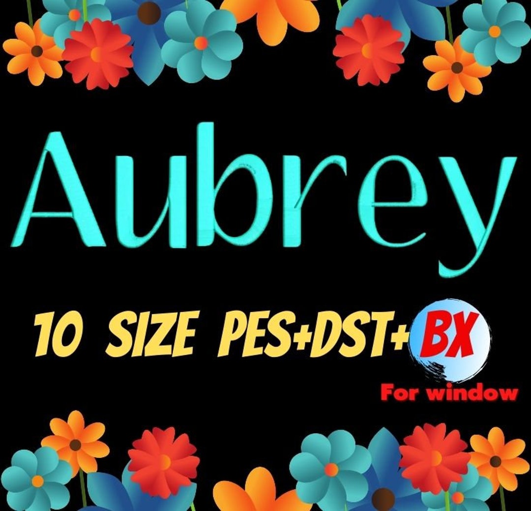 Aubrey Embroidery Fonts,pes,dst,bx File,basic Font,sans Serif Font ...