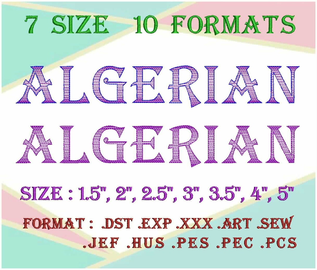Algerian Sketch Embroidery Font Machine Embroidery Designs Monogram ...