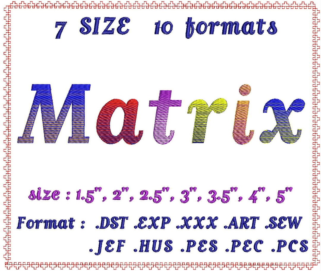 Matrix Blending Bordado Fuentes Máquina Bordar Diseños Monogram ...