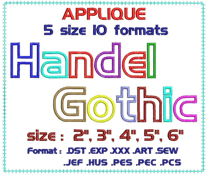 Handel Gothic Applique Font Embroidery Designs Machine - Etsy
