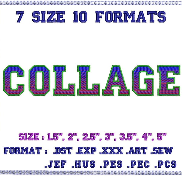 3 Color College Fonts Letters - Etsy