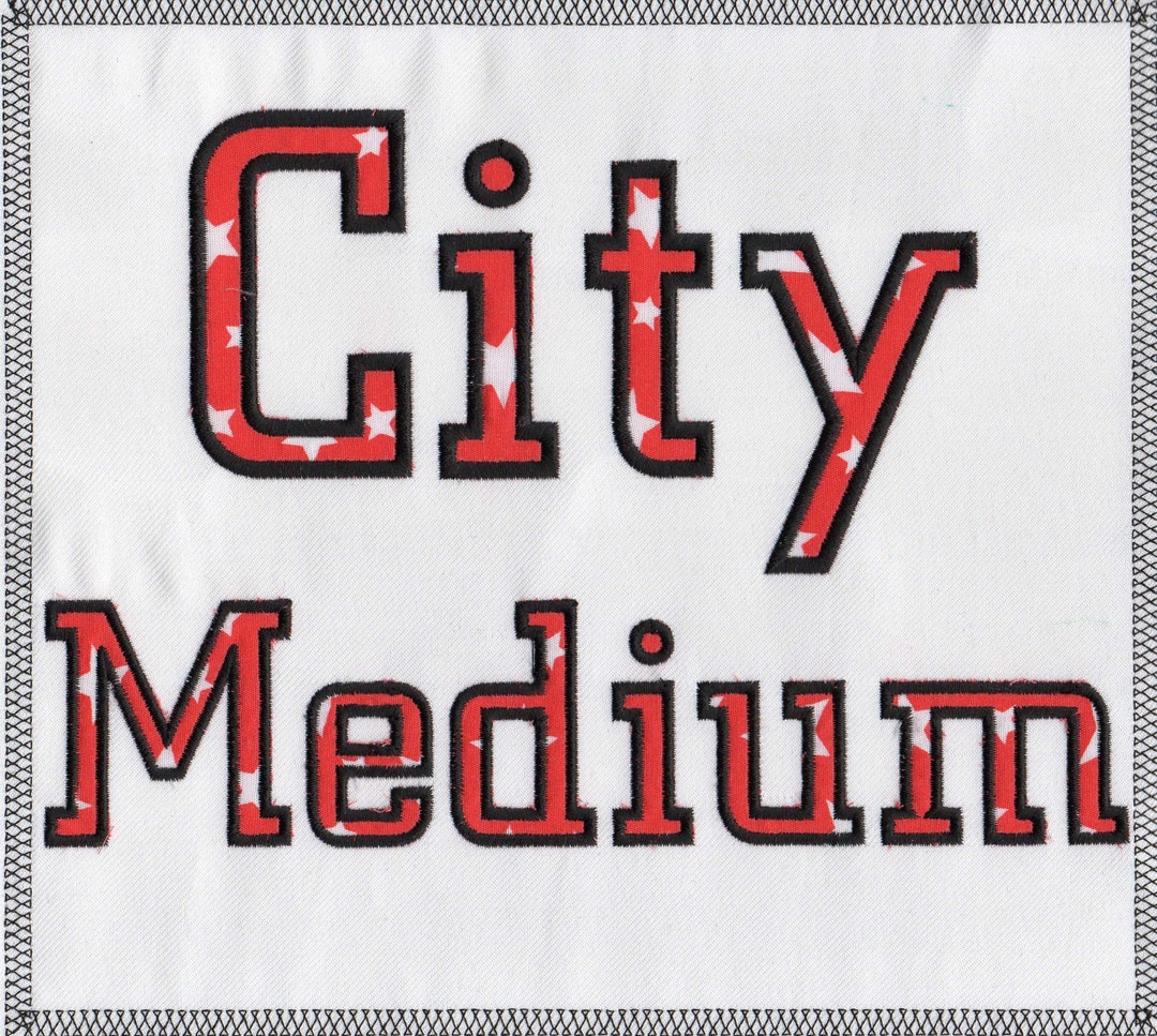 City Medium Applique Font Embroidery Designs Machine Embroidery Designs ...