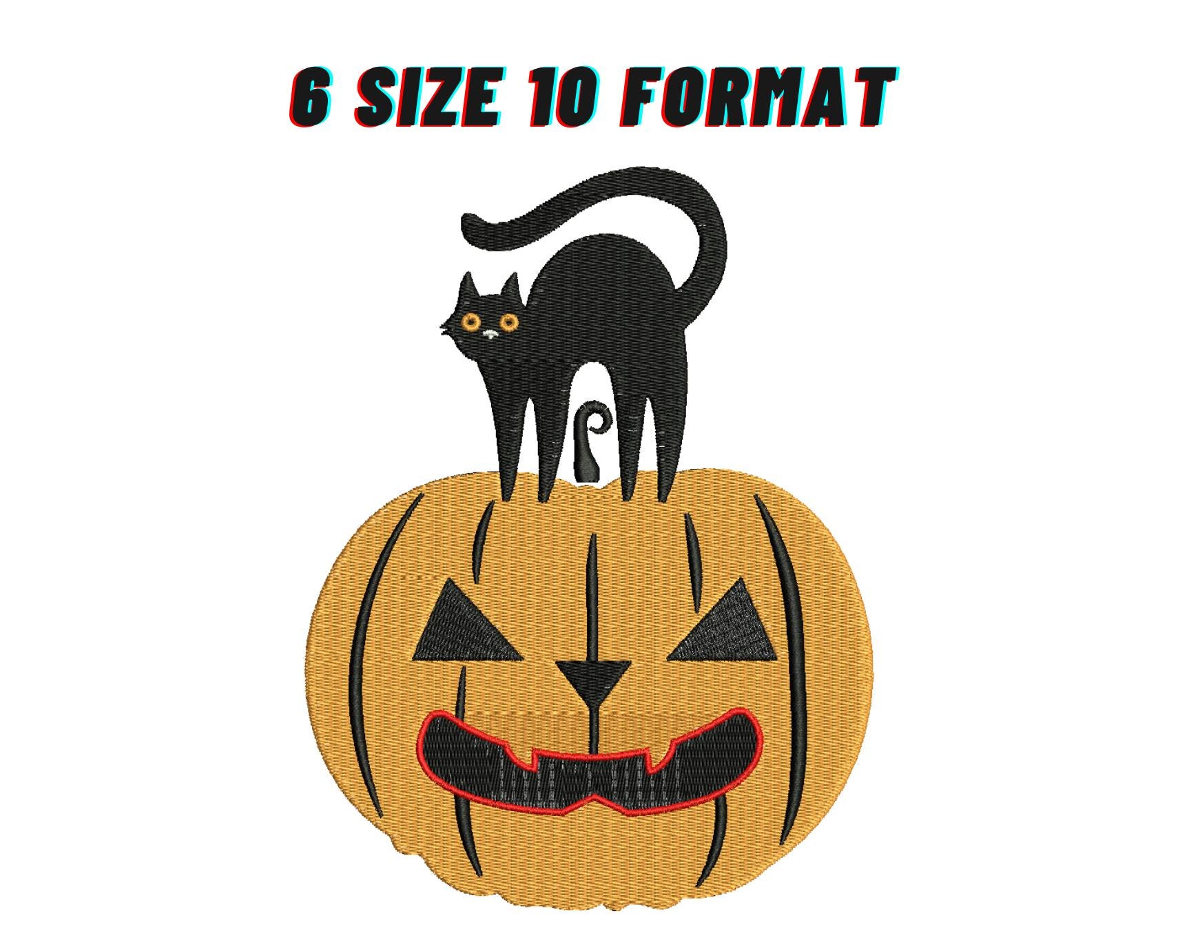 Spooky Cat on Pumpkin,cute Halloween Cat and Pumpkin,halloween Pumpkin ...