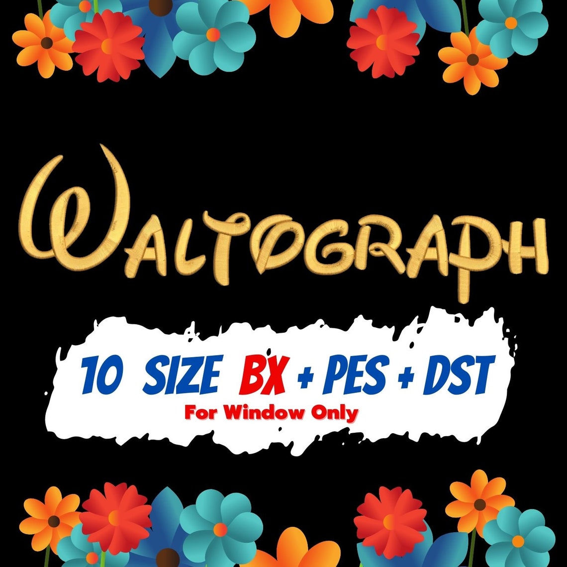 Waltograph Embroidery Fontspesdstbx Filescript - Etsy UK